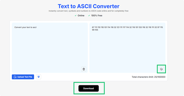 Text to ASCII | Generate ASCII Code From Text, Symbols & Numbers